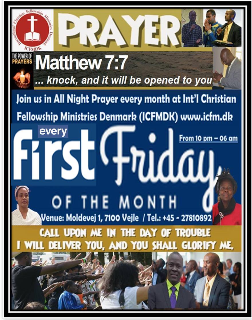 WEEKLY INTERCESSION PRAYERS PROGRAMME AND CHURCH SERVICES - ICFCDK